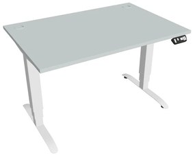 Elektr. nastavitelný stůl 120x80 s pamětí - HOBIS MOTION MS 3M 1200 Dekor stolové desky: šedá, Barva kovové podnože: bílá