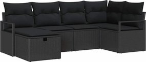 Set pohovek 6 ks Černá polyratan 3359182