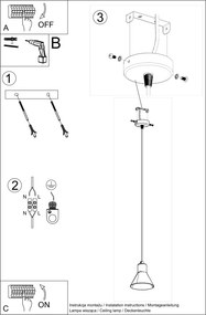 Sollux Lighting Závěsné svítidlo TALEJA 1 bílé [ES111].