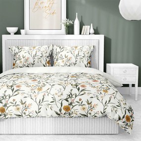 Detexpol Saténové ložní prádlo 220x200 bílé malé květy – 5538 A – Home Elegance