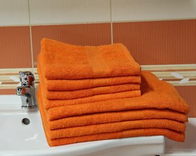 Tibex Froté osuška PAM na zabalení hlavy, oranžová, 70x140cm