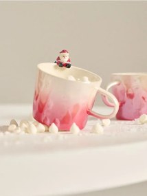 Sinsay - Vánoční keramický hrnek s figurkou Santy - pastelová růžová