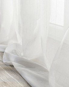 Závěs s řasící páskou barva krémová látka poloprůhledná, pletený vzor, vzorované
