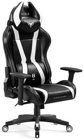 Herní židle z ekokůže King Size, černo-bílá: Diablo X-Horn 2.0