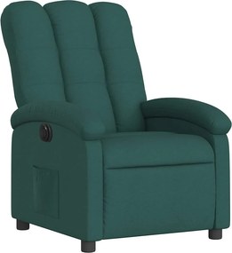 Elektrické polohovací křeslo tmavě zelené textil 3204074