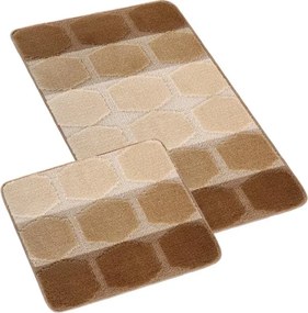 Bellatex koupelnové předložky SADA BANY 60x100 + 60x50 cm bez výkroje Plástev Béžová,Růžová