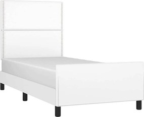 Rám postele s čelem bílý 100x200 cm umělá kůže 3125495