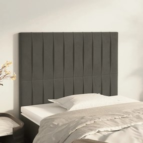 Čelo postele tmavě šedé 80x5x118/128 cm sametové 3116601