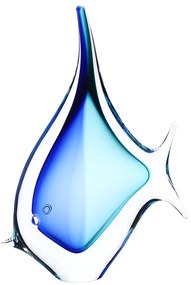 Skleněná ryba TF, modrá a tyrkysová, 32 cm | České hutní sklo od Artcristal Bohemia