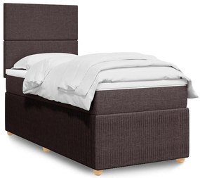 Box spring postel s matrací tmavě hnědá 90x200 cm textil 3291935