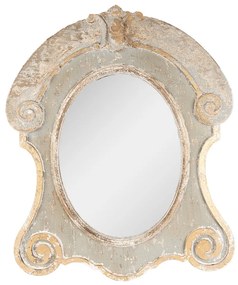 Nástěnné dřevěné vintage zrcadlo French s patinou - 69*3*84 cm