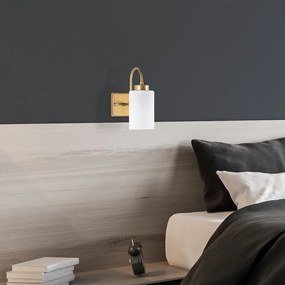 Nástěnné svítidlo v bílé a zlaté barvě ø 10 cm Duzsuz – Opviq lights