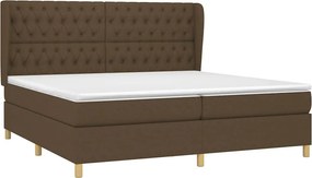 Box spring postel s matrací tmavě hnědá 200x200 cm textil 3128792