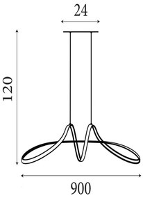 Searchlight 36524GY - LED Stmívatelný lustr na lanku MAISIE LED/41W/230V