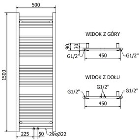 Mexen Mars, topné těleso 1500 x 500 mm, 626 W, černá, W110-1500-500-00-70