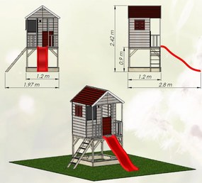 Marimex | Dětský dřevěný domeček Marimex Veranda se skluzavkou | 11640361