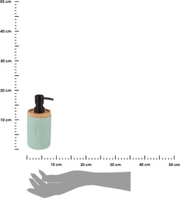 Dávkovač mýdla Loudis, mátová/s dřevěnými a černými prvky, 280 ml