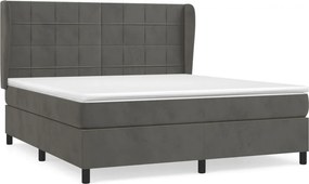 Box spring postel s matrací tmavě šedá 180x200 cm samet 3129226