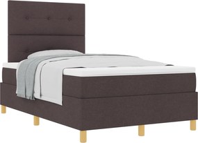 Postel s boxspringem s čelo Tmavě hnědá 120 x 190 cm textil 3339605