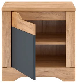 Noční stolek, dub craft zlatý/grafit šedá, levá, FIDEL X1