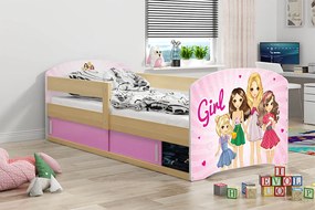BMS Group Dětská postel Luki 1 160x80 - Borovice - Girls