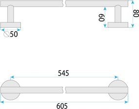Držák na ručníky REA MODERN 6603 titan