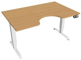 Hobis Motion Elektr. nastavitelný stůl 140x90 s pamětí - HOBIS ERGO MOTION MSE 3M 1400 Dekor stolové desky: buk, Barva kovové podnože: bílá