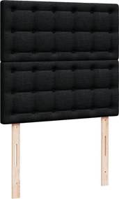 Box spring postel s matrací černá 90x200 cm textil 3291567