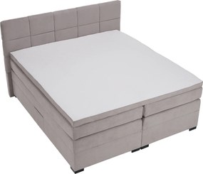 Boxspringová pocketová postel, 200x200, šedohnědá Taupe, APRIL