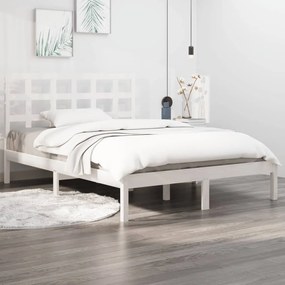 Rám postele bílý masivní dřevo 140 x 200 cm,  3105471