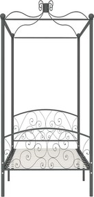 Rám postele s nebesy šedý kovový 90 x 200 cm 284480