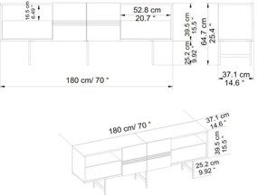 TV stolek DERIN 64,7x180 cm bílá