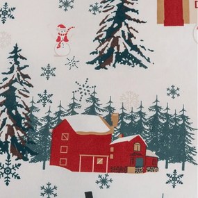 Polybavlněný povlak na polštář SNOWY HOUSES POLY 50x70 cm, bílý