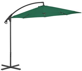 Konzolový slunečník s ocelovou tyčí 300 cm zelený - Default Title