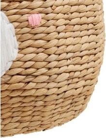 Dětský koš na hračky z vodního hyacintu v přírodní barvě ø 49x40 cm Lidi Cat Face – Premier Housewares