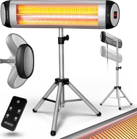 Infrazářič MZH2500 stříbrná 2500W 90° nastavitelný s stojan
