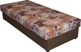 Válenda s úložným prostorem, hnědá/vzor, DANA