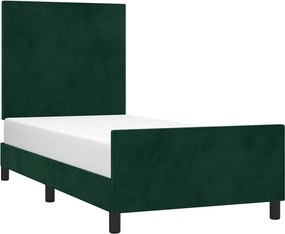 Rám postele bez matrace tmavě zelená 90 x 190 cm samet 3125608