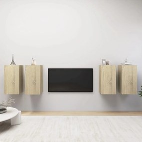 TV skříňky 4 ks dub sonoma 30,5 x 30 x 60 cm kompozitní dřevo