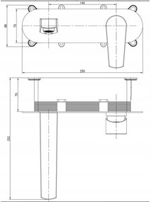 Cersanit Moduo - podomítková umyvadlová baterie, chrom, S951-337