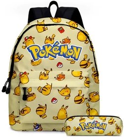 Dětský školní batoh s pouzdrem nebo vak - Pikachu Varianta: béžový Pokemon