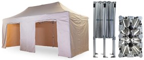 Nůžkový párty stan 4x6 m /6 noh TENTino BIG HEXAGON EXTREME Barva opláštění: 3A - BÉŽOVÁ