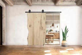 Posuvné dubové dřevěné dveře jednokřídlé ONE BOARD RUSTIC surové
