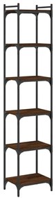 Petromila Knihovna se 6 policemi hnědý dub 40x30x188 cm kompozitní dřevo