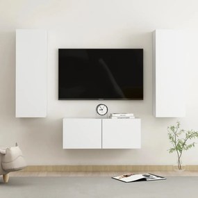 3dílný set TV skříněk bílý kompozitní dřevo 3078658