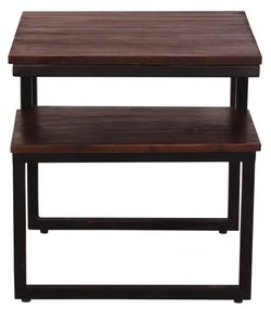 Konferenční stolek z recyklovaného dřeva a kovu Mamba 50x50