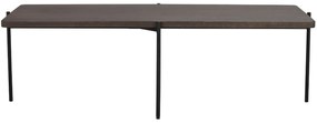 Hnědý  jasanový konferenční stolek ROWICO SHELTON 145 x 60 cm