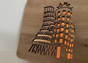 Li-Go "Tančící dům" lampa 19x19 cm provedení povrchu: dub
