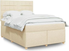 Box spring postel s matrací krémová 140x190 cm textil 3291280