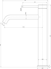 Invena Invena, BATERIE UMYWALKOWA WYSOKA DROPIA CZARNY, INV-BU-15-W04-J